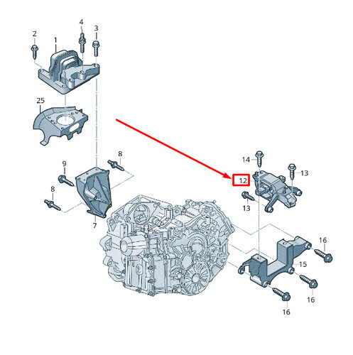 NEW AUDI A1 8X REAR LEFT GEARBOX MOUNTING 6R0199555D ORIGINAL NO DUTY ...