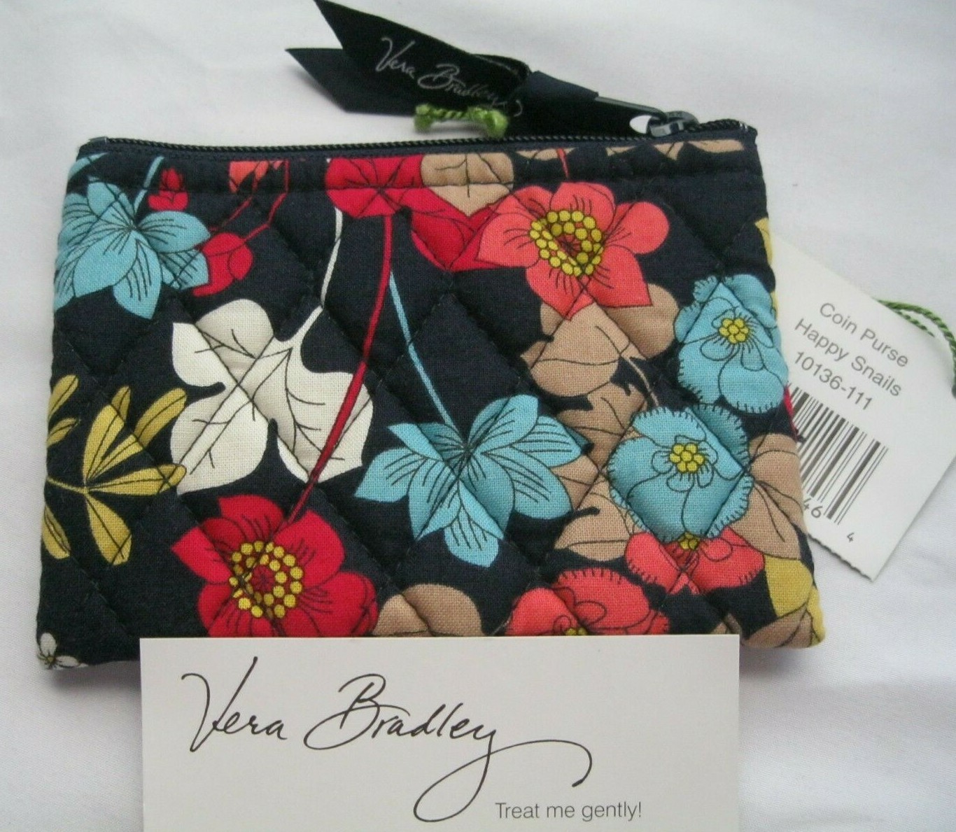 Vera Bradley HAPPY SNAILS Coin COSMETIC LIPSTICK Case PURSE 4 TOTE ...