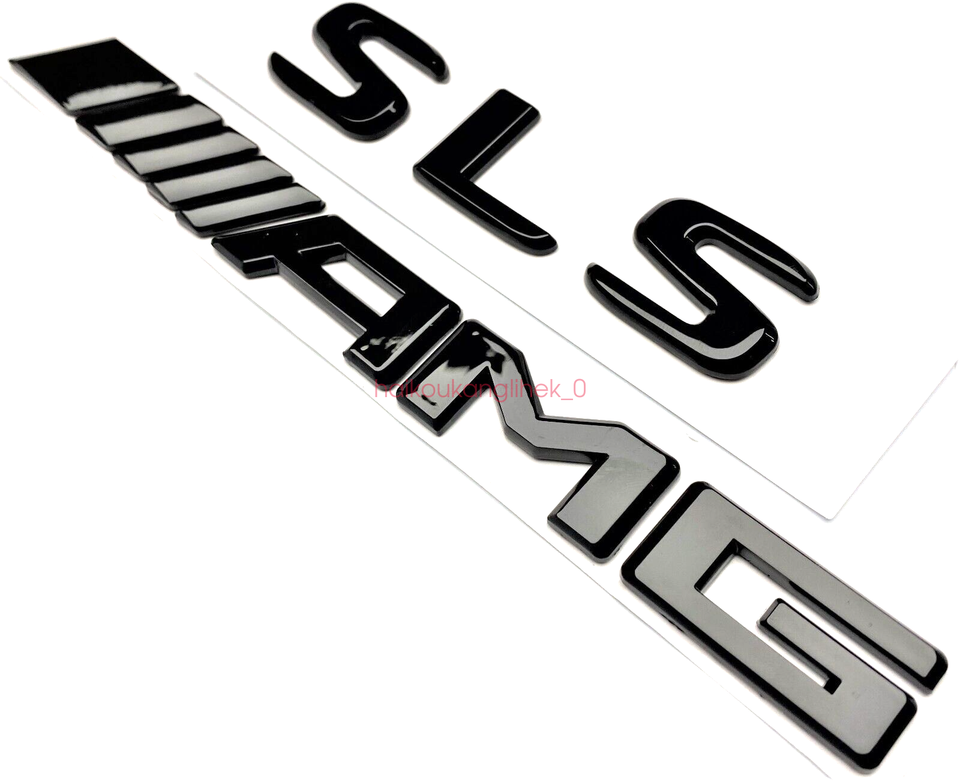 #2 SLS+AMG BLACK FIT MERCEDES SLS REAR TRUNK EMBLEM BADGE NAMEPLATE ...