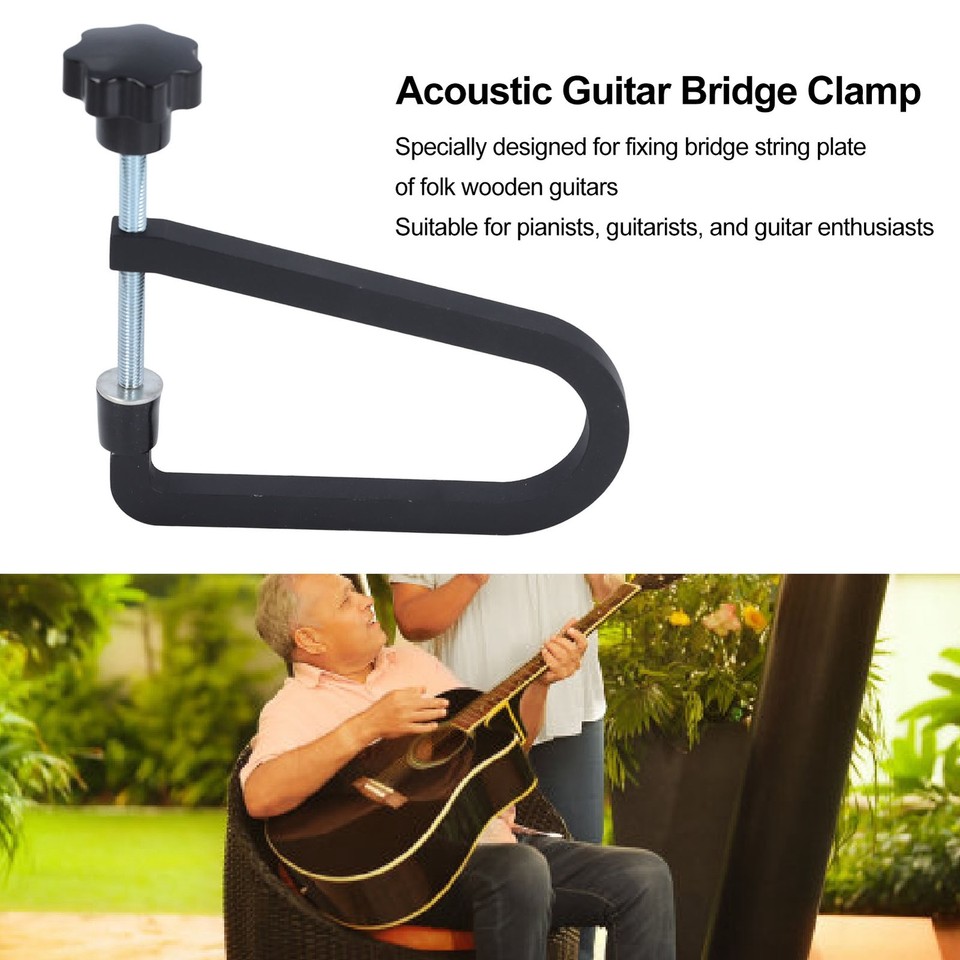 Acoustic Guitar Bridge Clamp Cast Steel Deep Throat U Clamp Folk Guitar ...