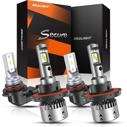 LED Headlight Bulbs 4PCS SEALIGHT S2 9008/H13 H10/9140/9145 60W 6500K ...