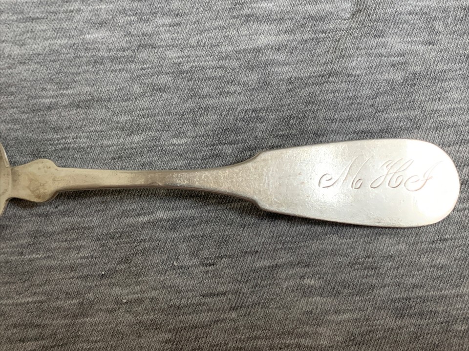 Antique Coin Silver Fiddleback Spoon Lows Ball & Co. Boston | eBay