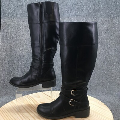 Arizona Boots Womens 8M Denver WC Tall Riding Black Faux Leather Zip ...