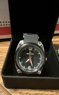 Bernoulli Mens Banyan Watch Gray Band/Black Dial 9615 NEW/NEEDS BATTERY ...