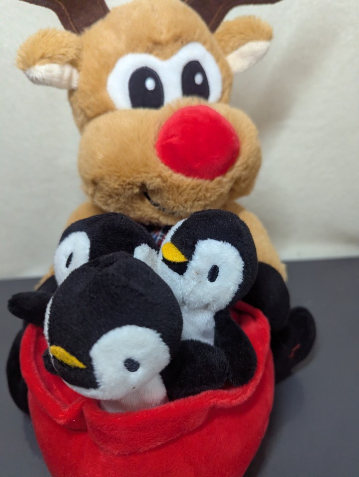 Avon Reindeer Penguin Musical Animated Plush Toy Dancing Christmas ...