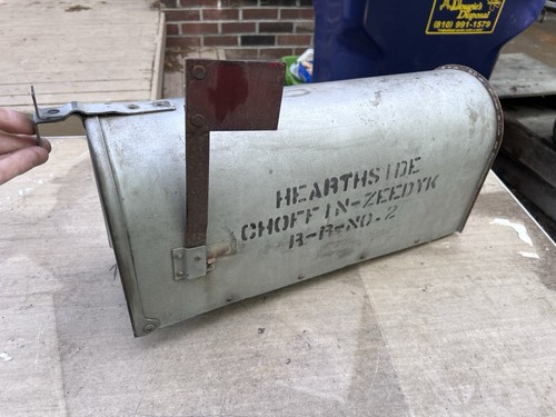 Vintage Deshler Galvanized Steel Mailbox Rustic Rural Farm Us Mail ...