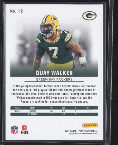 Quay Walker 2024 Panini Prestige Red Xtra Points #112 SN #/999 Green ...