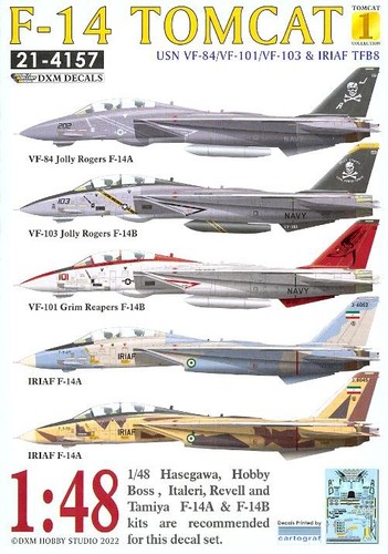 DXM Decals 1/48 GRUMMAN F-14A/B TOMCAT U.S. Navy & Iranian Air Force | eBay