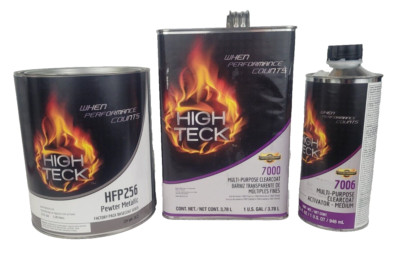 High Teck HFP256 GM WA382E Pewter Metallic Basecoat Paint & 7000 Clear ...