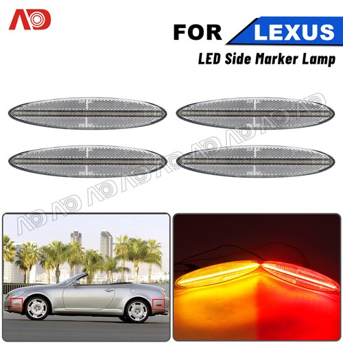 4PCS Amber&Red LED Side Marker Light Lamp For 2002-2010 Lexus SC430 ...