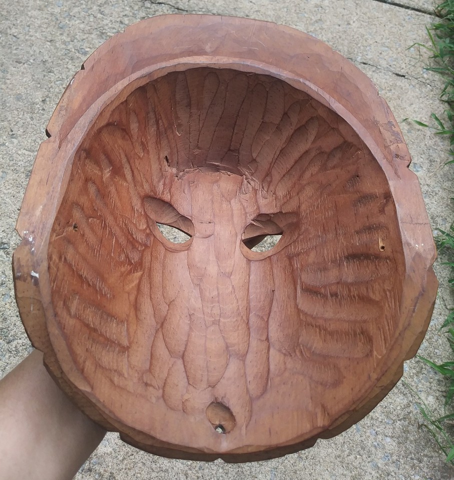 Mayan Hand carved wood mask Guatemalan Maya folks art scuplture chief ...