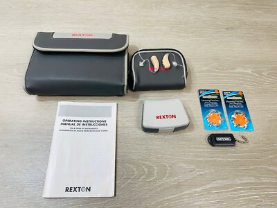 Pair of 2 Rexton Insite Free Hearing Aids CE 0123 Case Batteries Manual ...