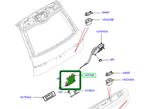 GENUINE LAND ROVER TAILGATE UPPER LATCH RANGE ROVER DISCOVERY SPORT ...