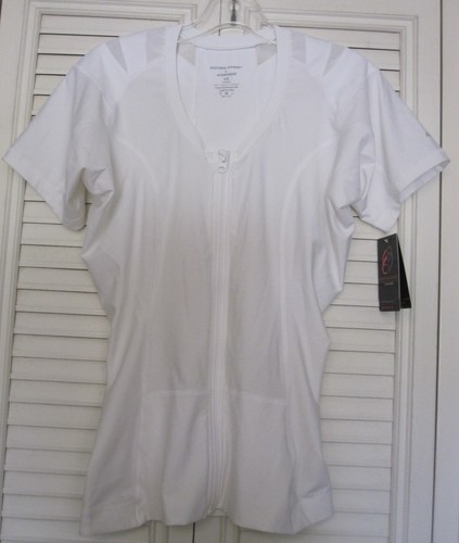 POSTURAL FITNESS by Alignment White Full Zip 2.0 Posture S/S Shirt L ...