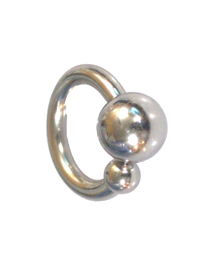 2g 1 inch Double Screwball Monster Dong Ball Prince Albert Jewelry ...