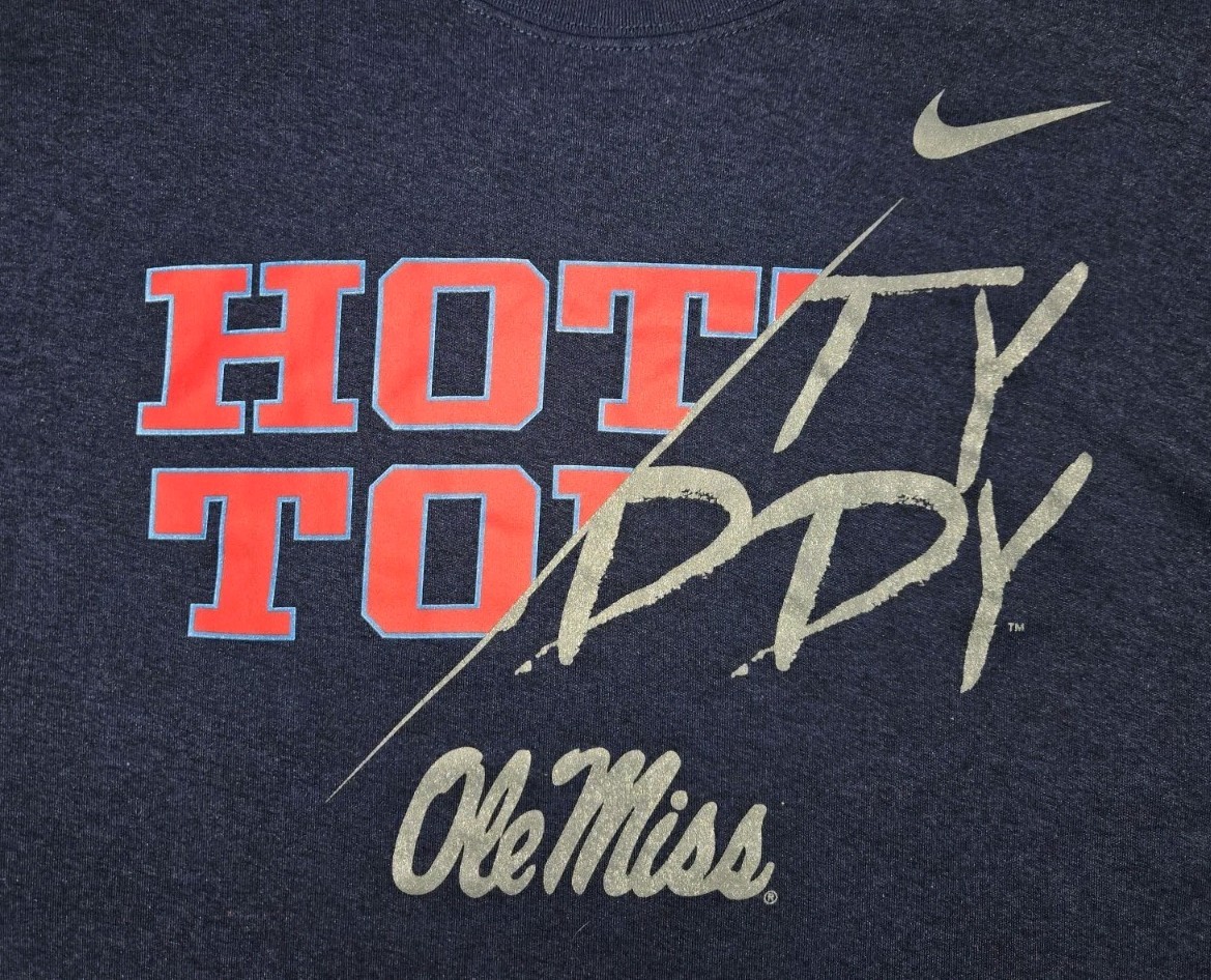 Mens Nike DriFit Ole Miss Rebels T Shirt Hotty Toddy XL Blue