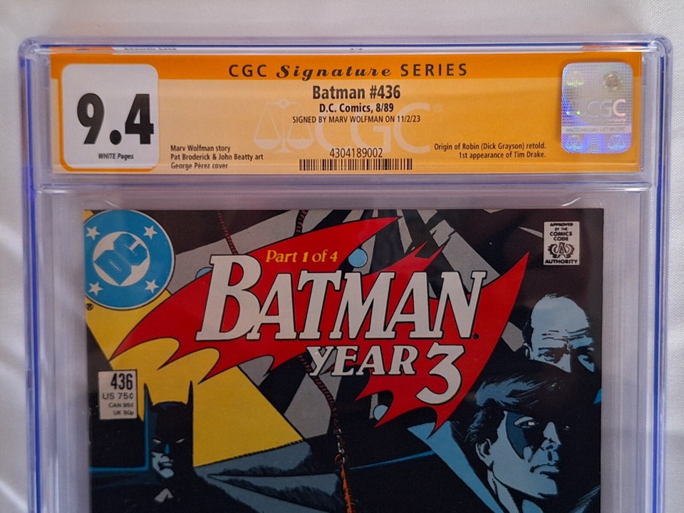 Batman #436 (DC Comics August 1989) CGC 9.4 Signed by Marv Wolfman | eBay