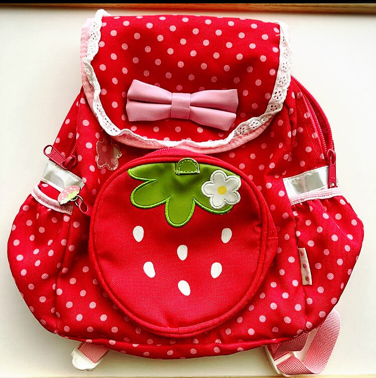 mother garden sweet red pink ribbon strawberry backpack bag kawaii ...