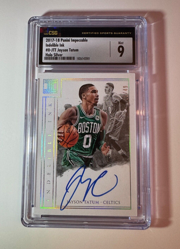 2017-18 Panini Impeccable Indelible Ink JAYSON TATUM RC Rookie Graded 9 ...