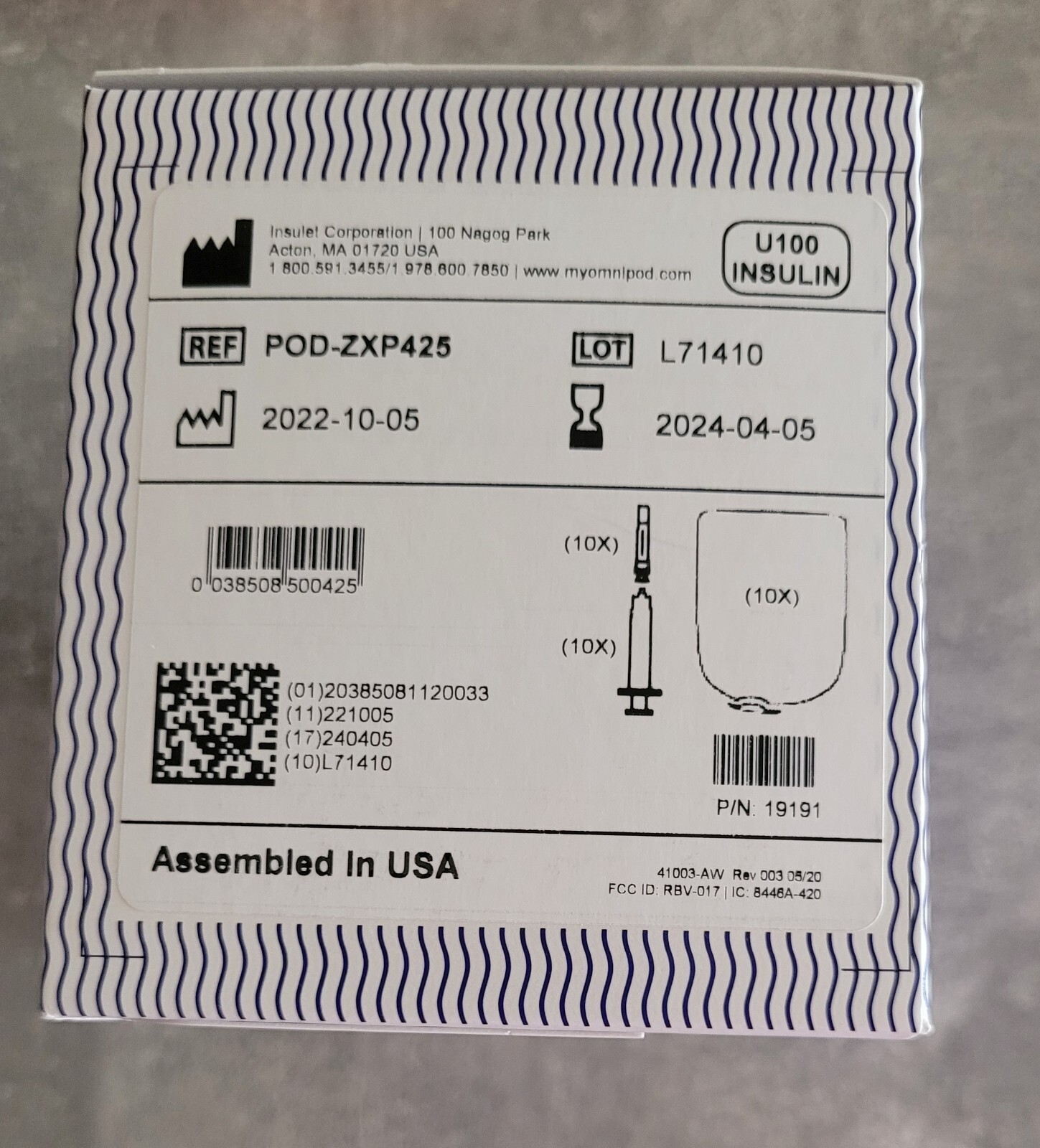 Pods / Insulet / 10 Stück / Original-Karton / Einzelne Pods ungeöffnet ...