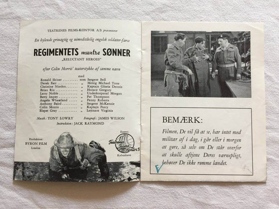 Reluctant Heroes Ronald Shiner Derek Farr Brian Rix 1951 Danish Movie ...