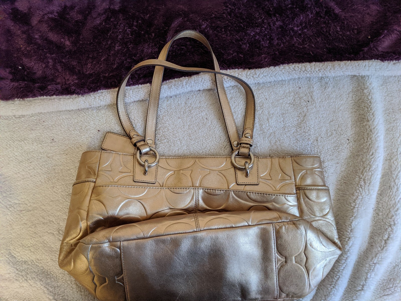 Authentic Coach purse Gold E1169-F17727 Shoulder bag Metalic #PB10 | eBay