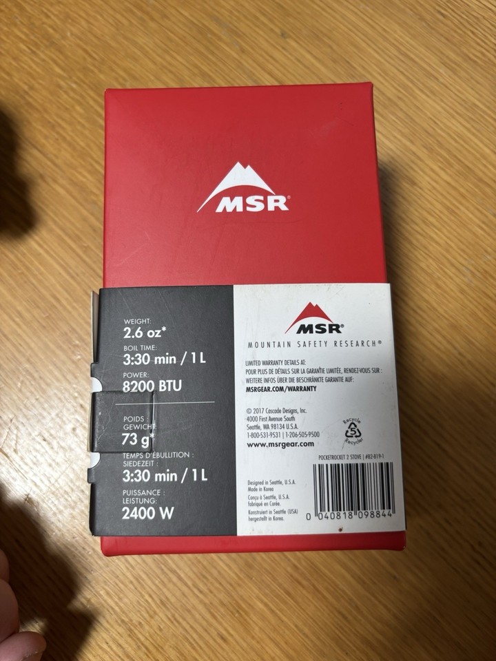 MSR Pocket Rocket™ 2 Portable Stove (Brand New - Unused) | eBay UK