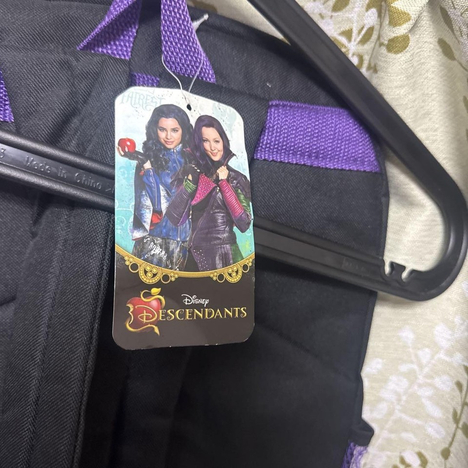 Disney Descendants Backpack Black/Purple Kids School Bag Durable Nylon ...