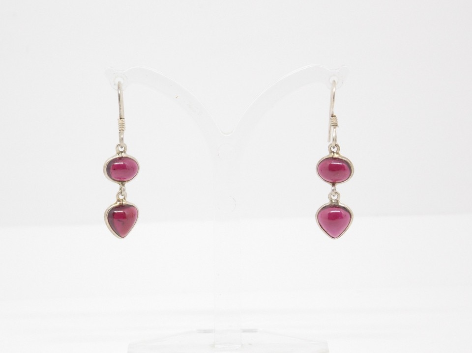 Sterling Silver Garnet Necklace & Drop Earrings Set- Thames Hospice ...