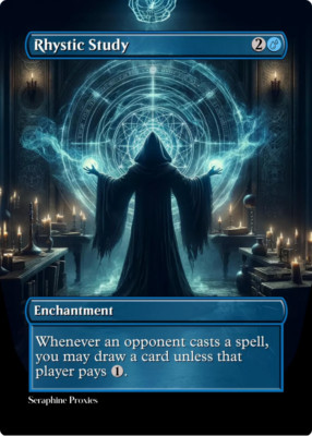 Rhystic Study - High Quality Altered Art Custom Cards | eBay