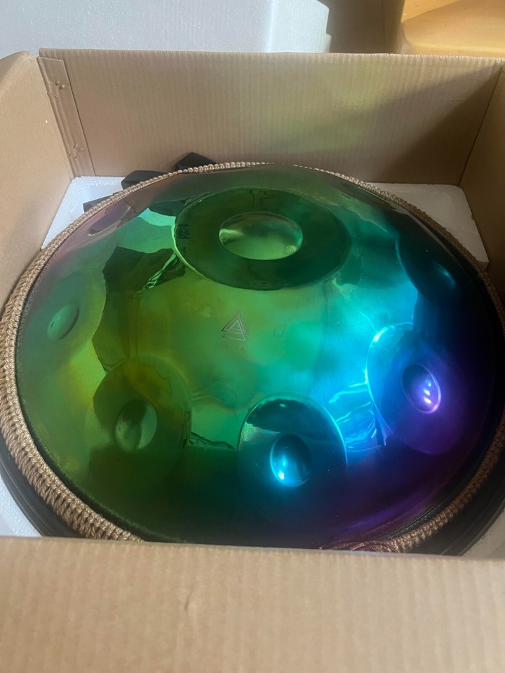 Tetra Handpan Hand Drum 22' Stainless Steel Drum RAINBOW + Accessories ...