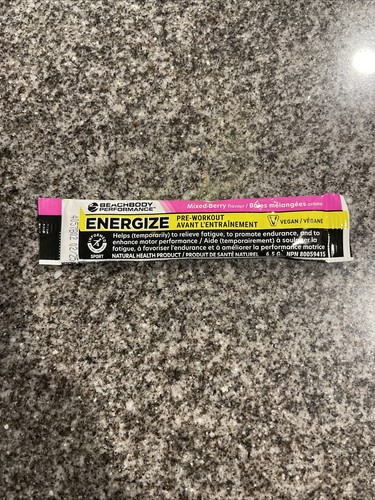 Beachbody ENERGIZE Pre-Workout Energy Powder MIXED BERRY Sample Travel ...