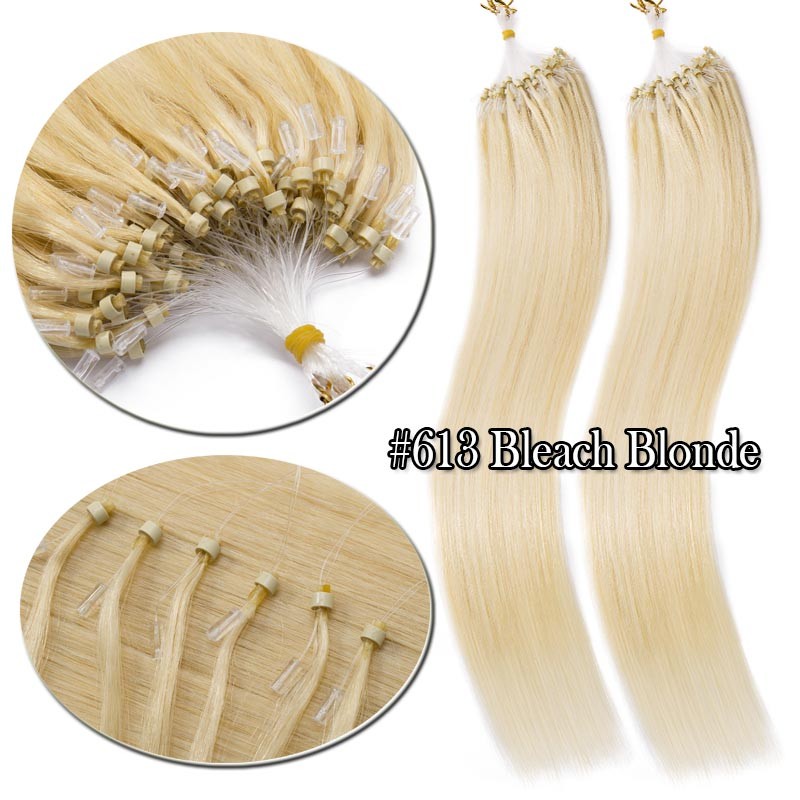 Thick 200g Remy Micro Loop Ring Beaded Human Hair Extensions Nano Tip ...