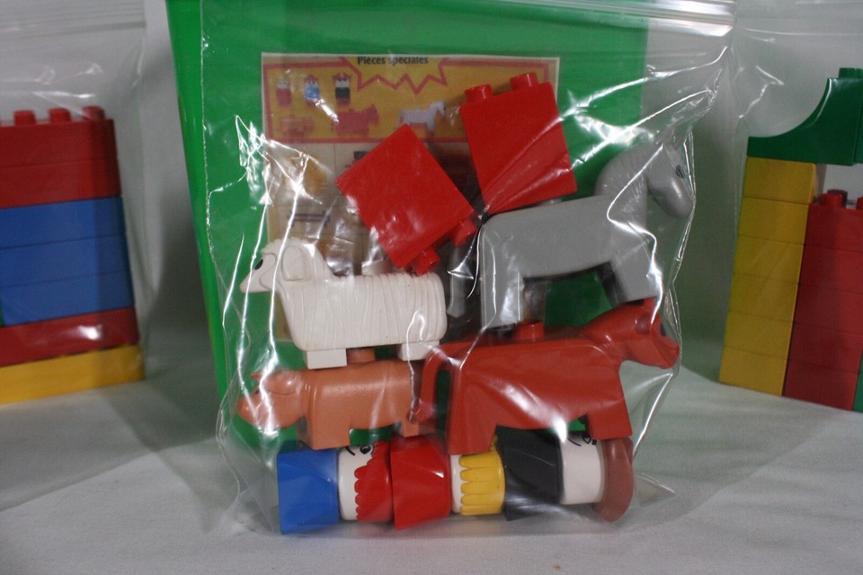 RARE! VINTAGE LEGO DUPLO FARM SET ITEM #1684 IN GREEN LEGO TUB MISSING ...