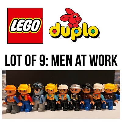 Lot Of 9 Lego Duplo Men At Work Professionals Airport Foreman ...