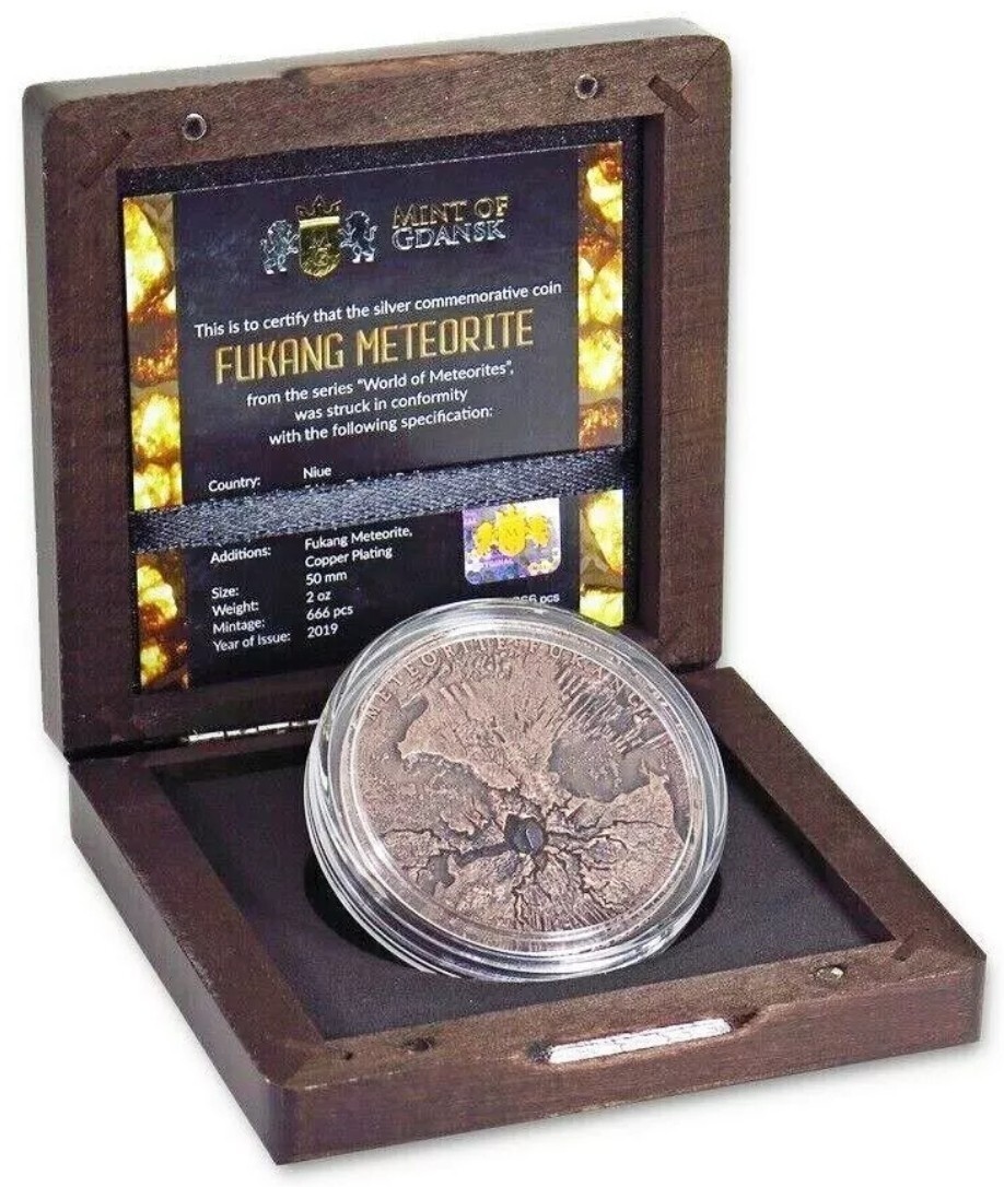 2018 2 Oz Silver $5 Niue World Of Meteorites FUKANG Antique Finish Coin ...