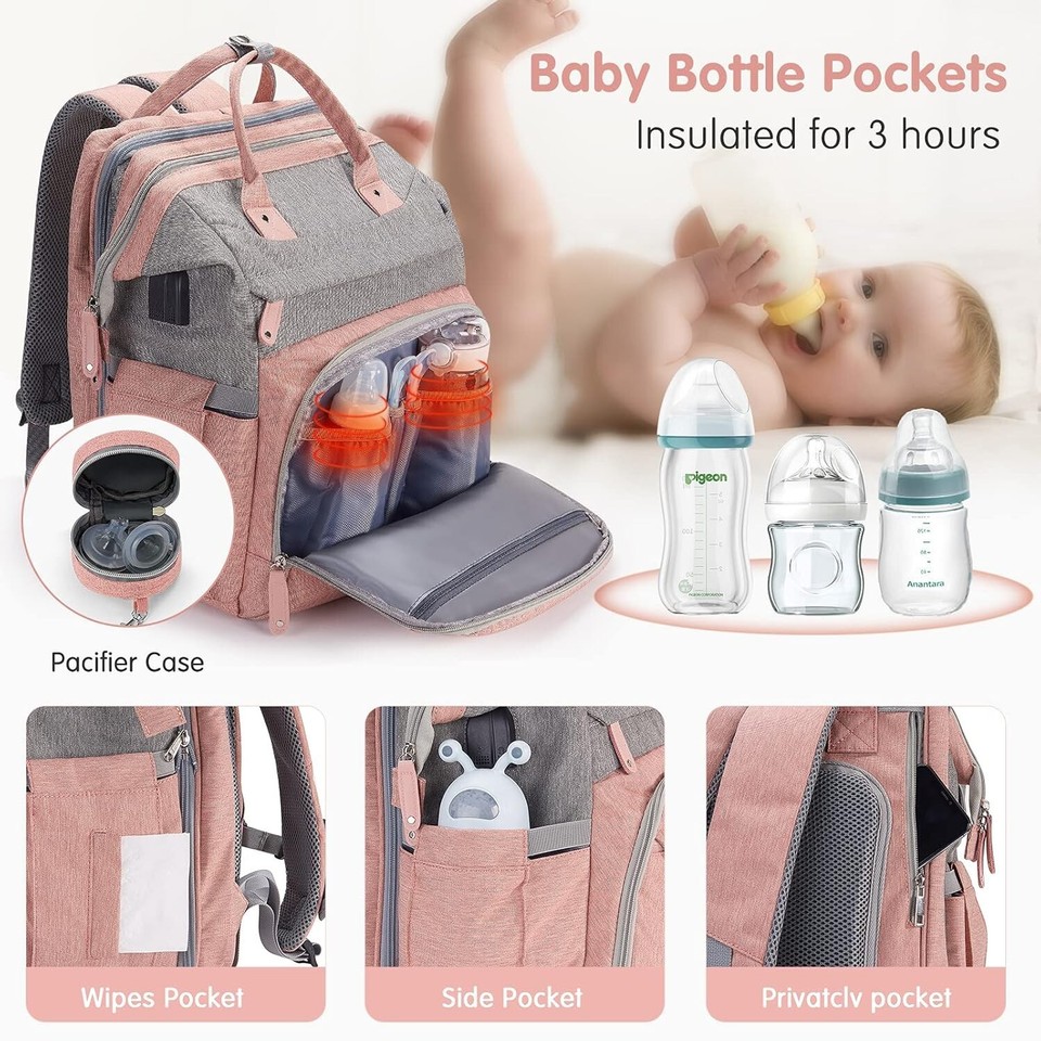 Bag Backpack – Large Capacity Diaper Bag with Changing Pad, Water... | eBay