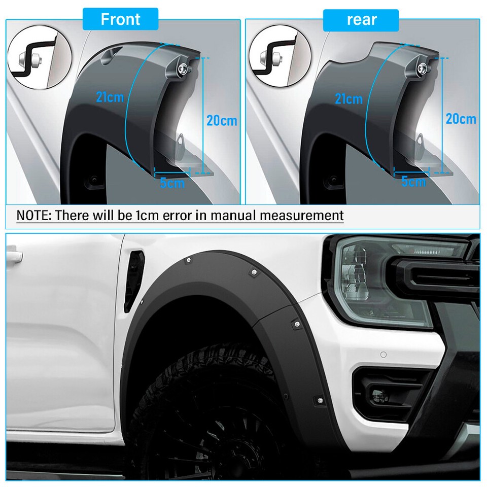Rivet Style Wide Wheel Arches Body Kit for Ford Ranger 2023+ Wildtrak W ...
