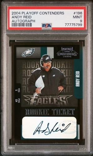 PSA 9 Mint Andy Reid 2004 Contenders Rookie Ticket AUTO Autograph #196 ...