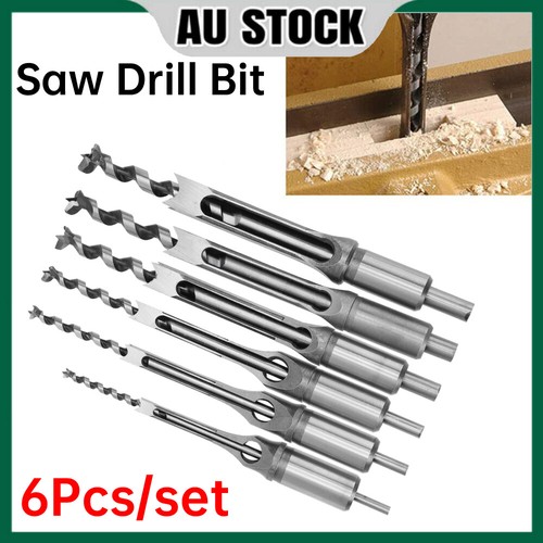 6Pcs Hole Drill Bit Mortising Woodworking Saw Mortise Chisel Drill Bit ...