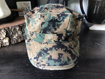USMC Cover Garrison Woodland MARPAT 8 Point Cap Cover Size XSmall | eBay