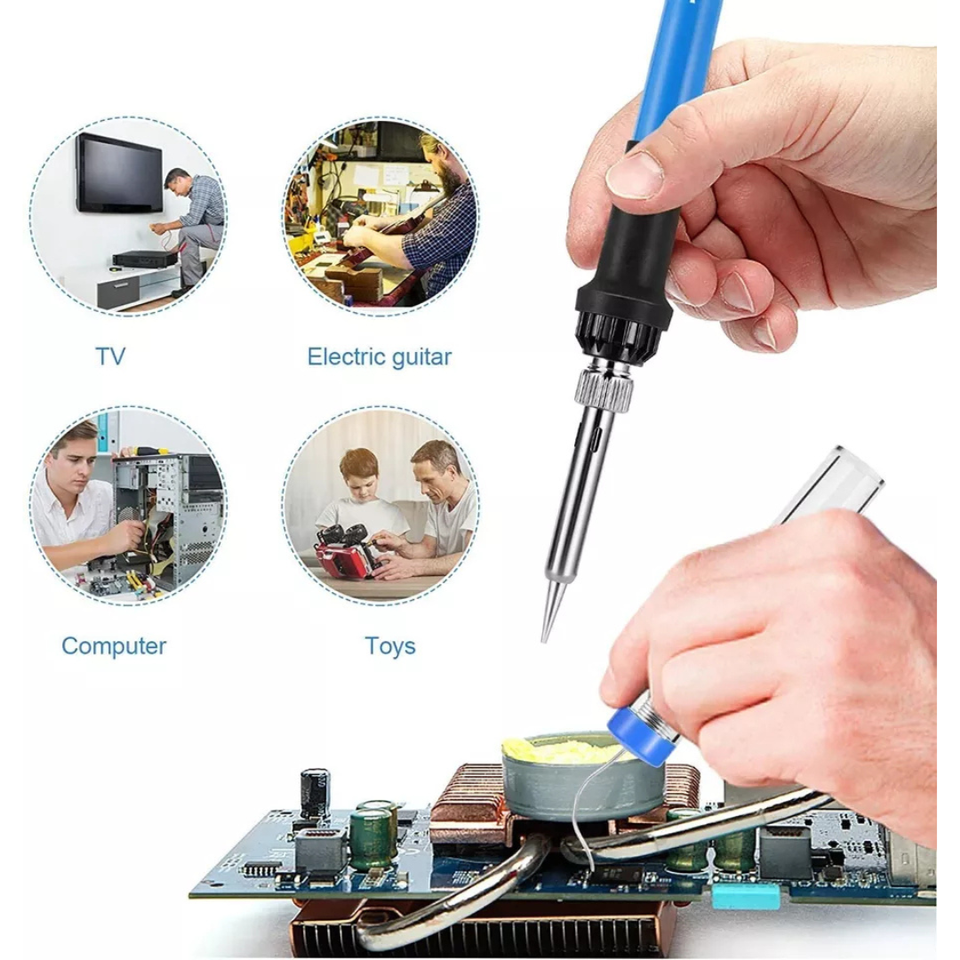 60W Adjustable Temp Soldering Iron Kit Electronics Welding Solder Irons ...