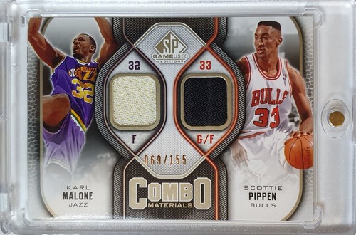 2009 SP Game Used Karl Malone Scottie Pippen #PATCH /155 Combo ...