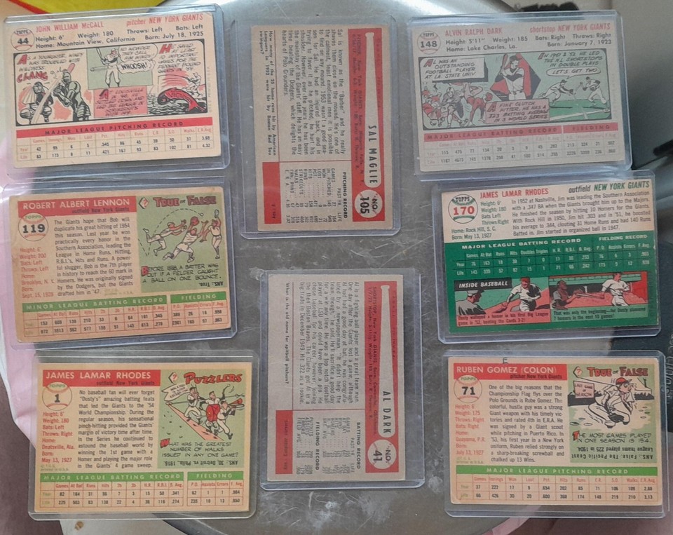 NY GIANTS 1950s Original BBall Card Lot 16x 1954/1955 Bowman 1954/1955 ...