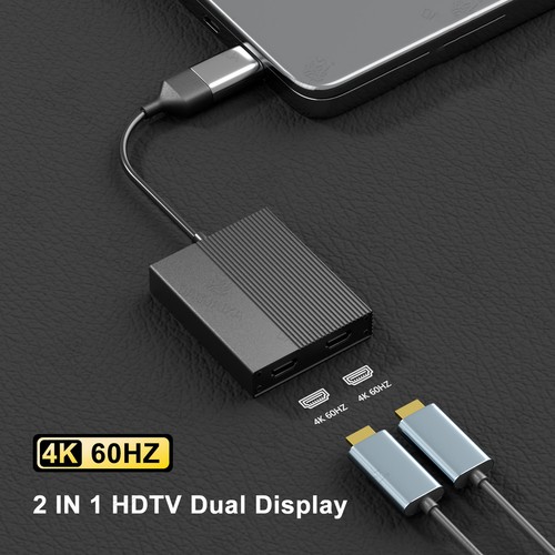 4K 60Hz USB C/USB 3.0 to Dual HDMI Dock Station DL6950 Chip DisplayLink ...