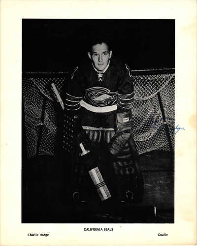 Vintage California Seals Hockey Print Featuring Goalie Charlie Hodge ...