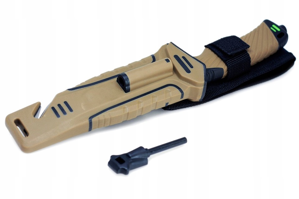 Ganzo Firebird knife G8012 Bushcraft survival EDC flintwood whetstone ...