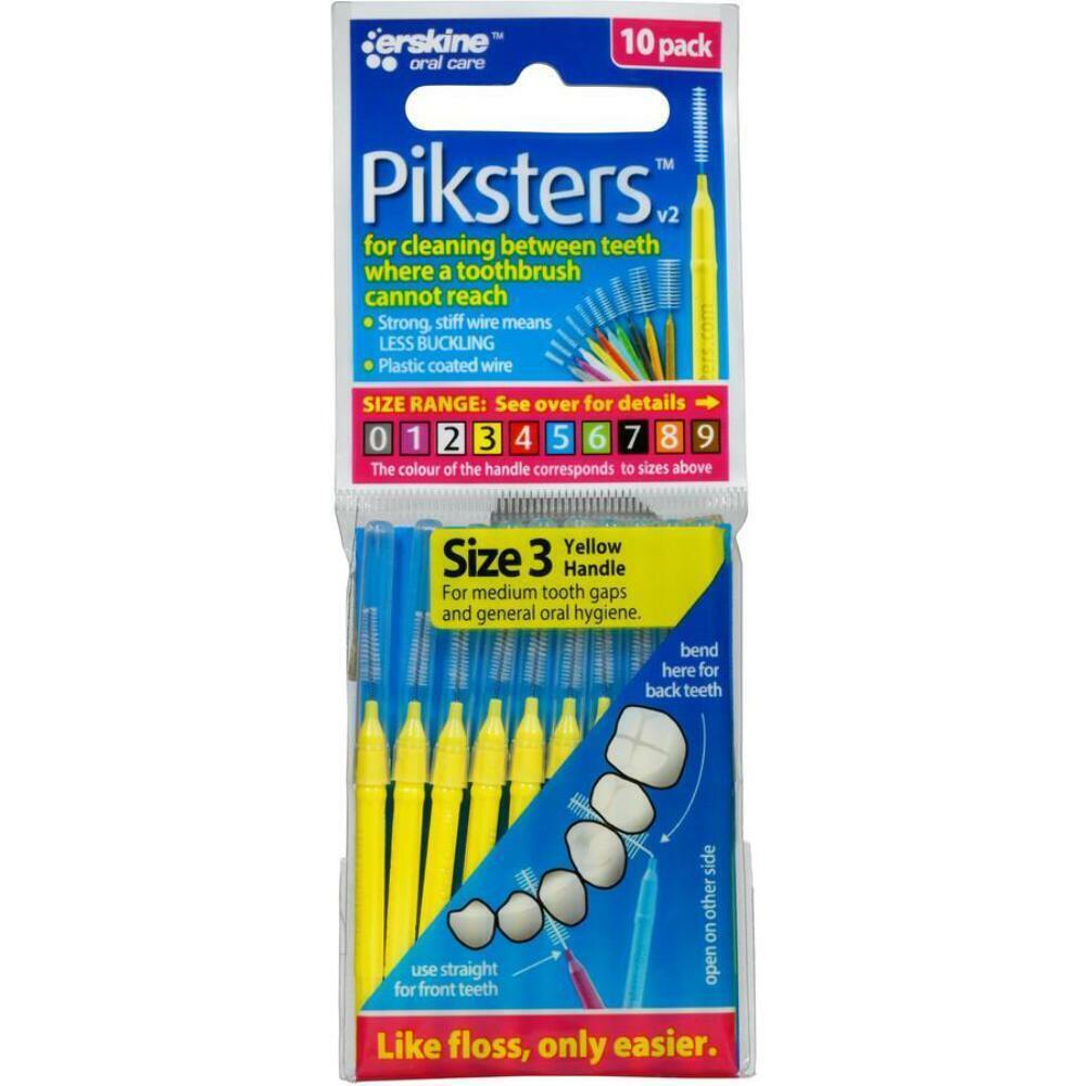 Piksters Interdental Brushes 10 Pack Sizes 00 0 1 2 3 4 5 6 7 Dental ...