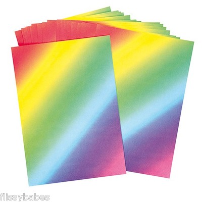 20 x A4 Sheets of Rainbow Paper 80gsm for cards / scrapbooking etc NEW ...