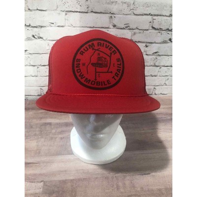 Vintage Madhatter Rum River Snowmobile Trails MN Red Rope SnapBack ...